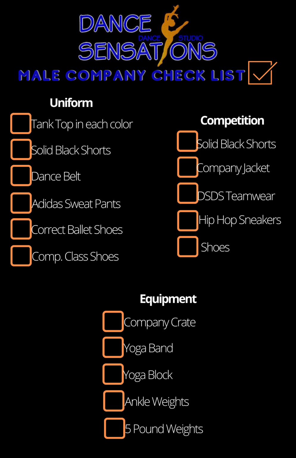 Checklists – Dance Sensations